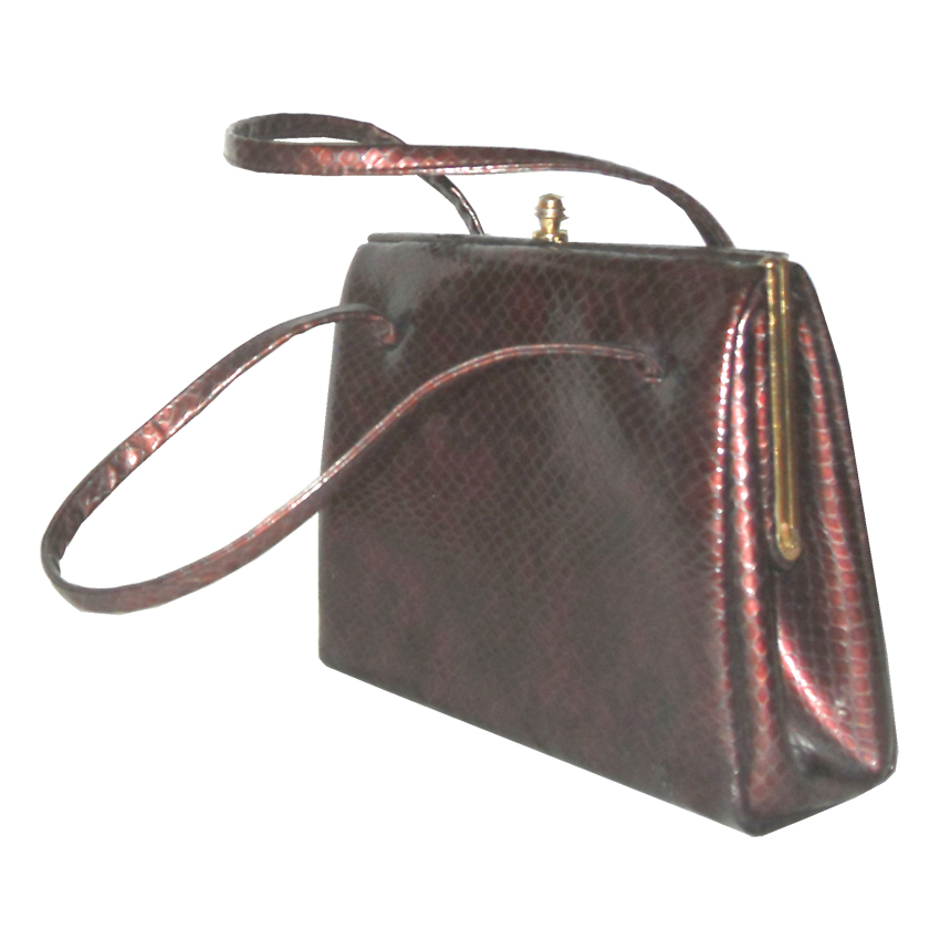 Elbief Frame Faux Snakeskin Handbag - Lalita